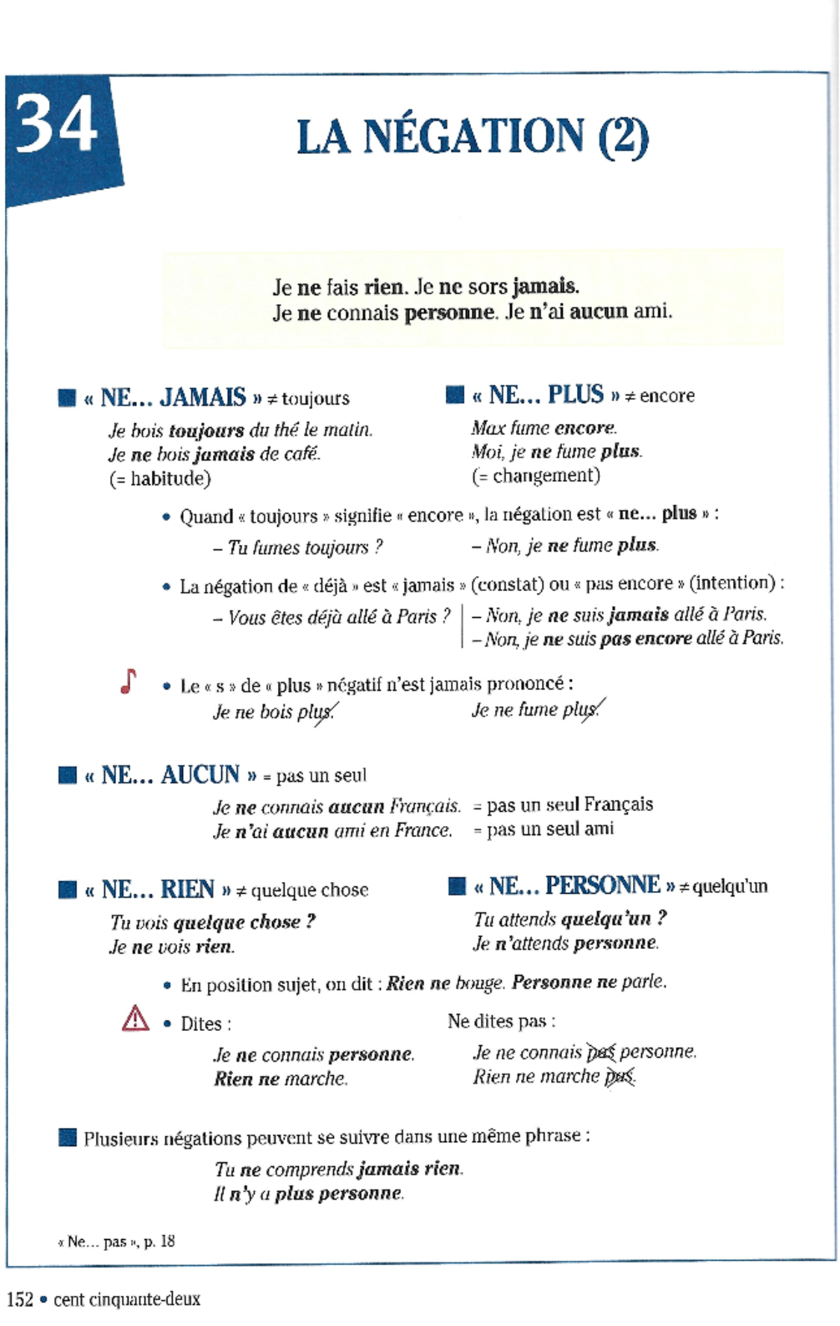 3. La négation 2 - esercitazioni di francese sulla negazione - 34 LA ...
