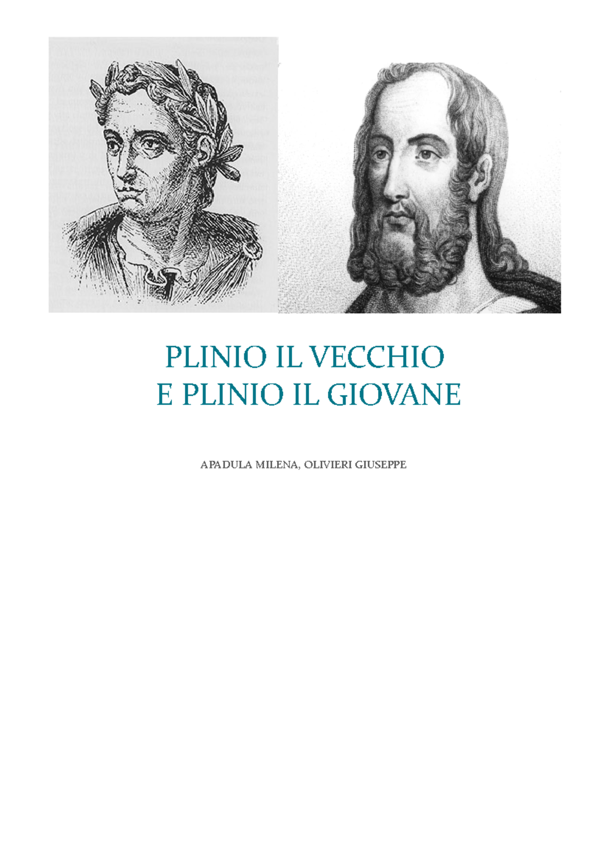 Plinio il vecchio-Plinio il Giovane - PLINIO IL VECCHIO E PLINIO IL ...