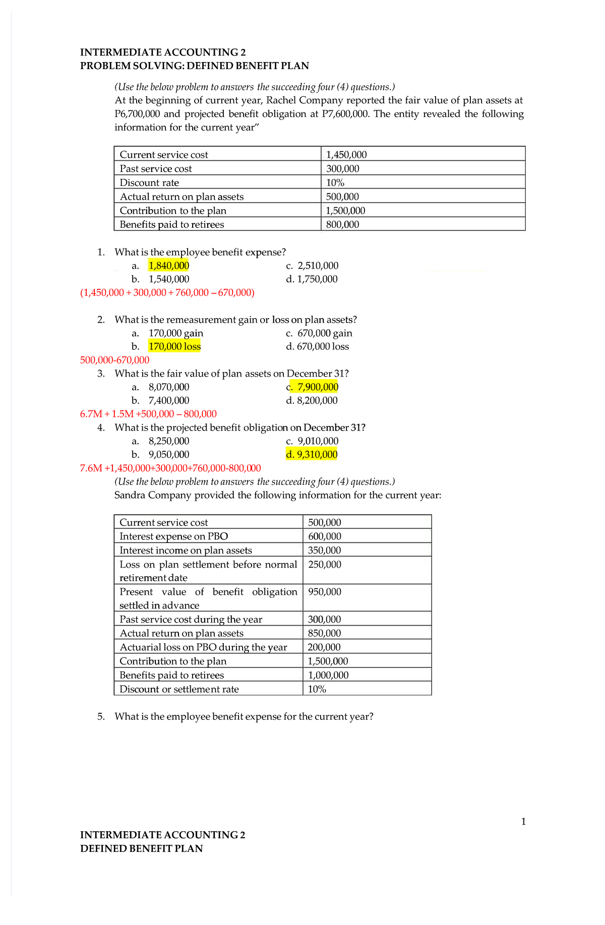 Employee Benefits 2 - INTERMEDIATE ACCOUNTING 2INTERMEDIATE ACCOUNTING ...