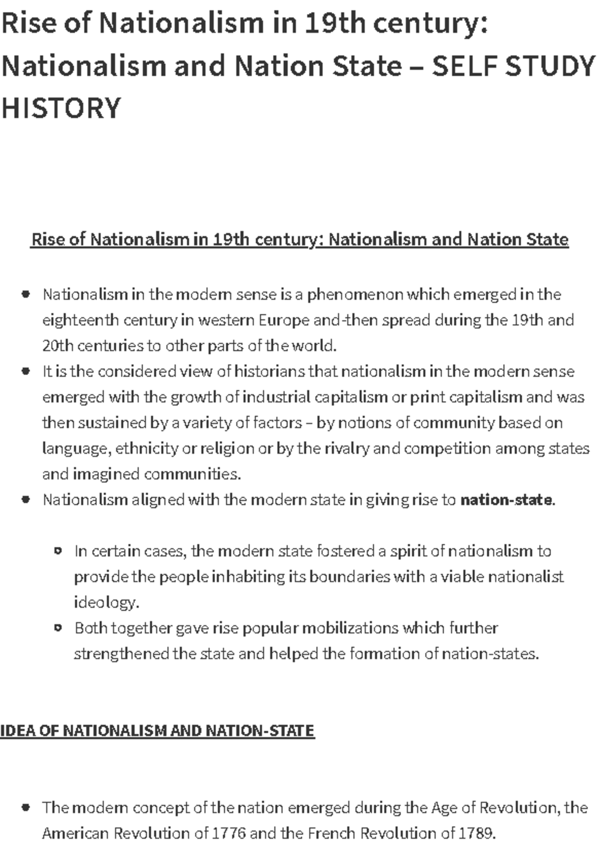 4.1.1. Rise of Nationalism in 19th century Nationalism and Nation State ...