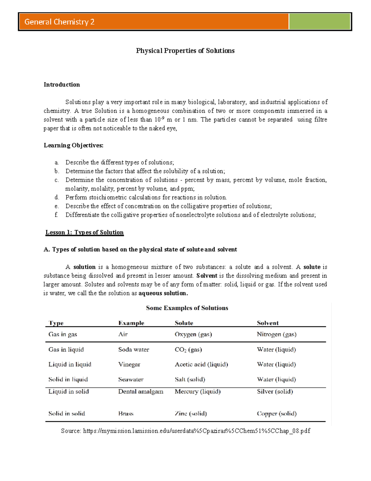 Module 2 Physical Properties of Solutions PDF 2023 - Physical ...