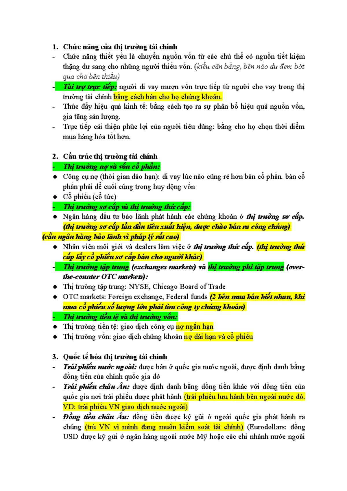 LTTC - LTTC - Chức năng của thị trường tài chính Chức năng thiết yếu là chuyển nguồn vốn từ các ...