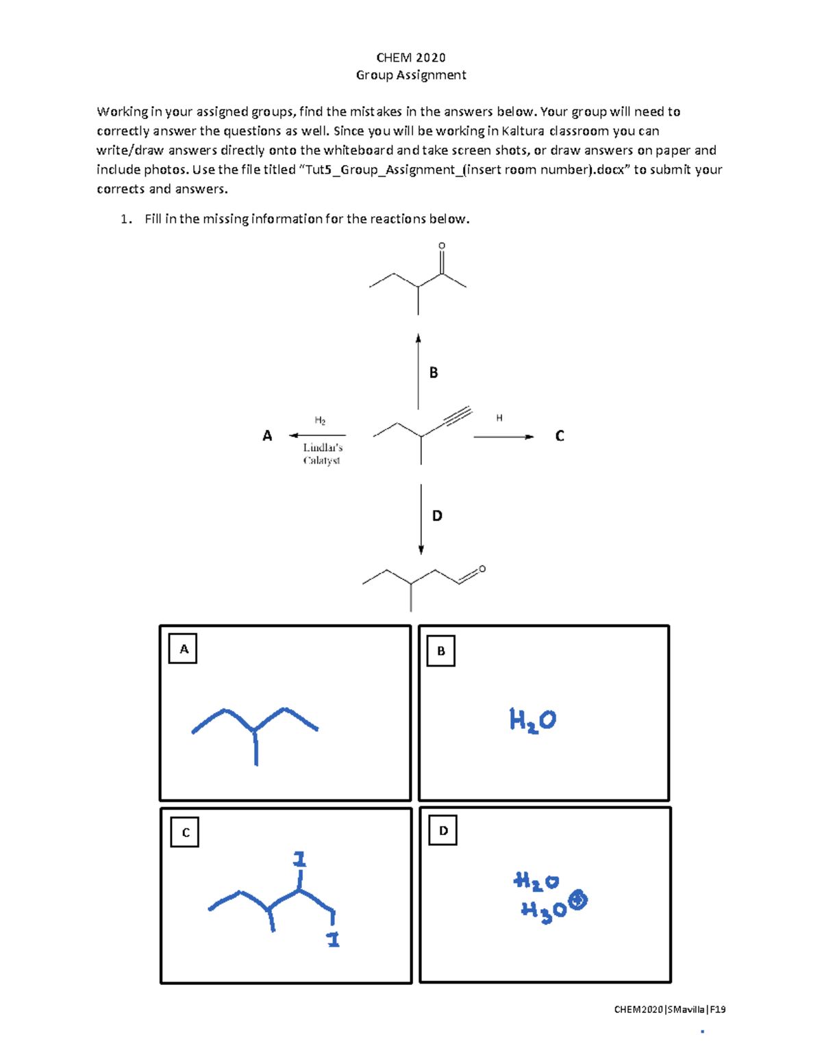Tut 5 - Tutorial material - CHEM 2020 Group Assignment CHEM2020 ...
