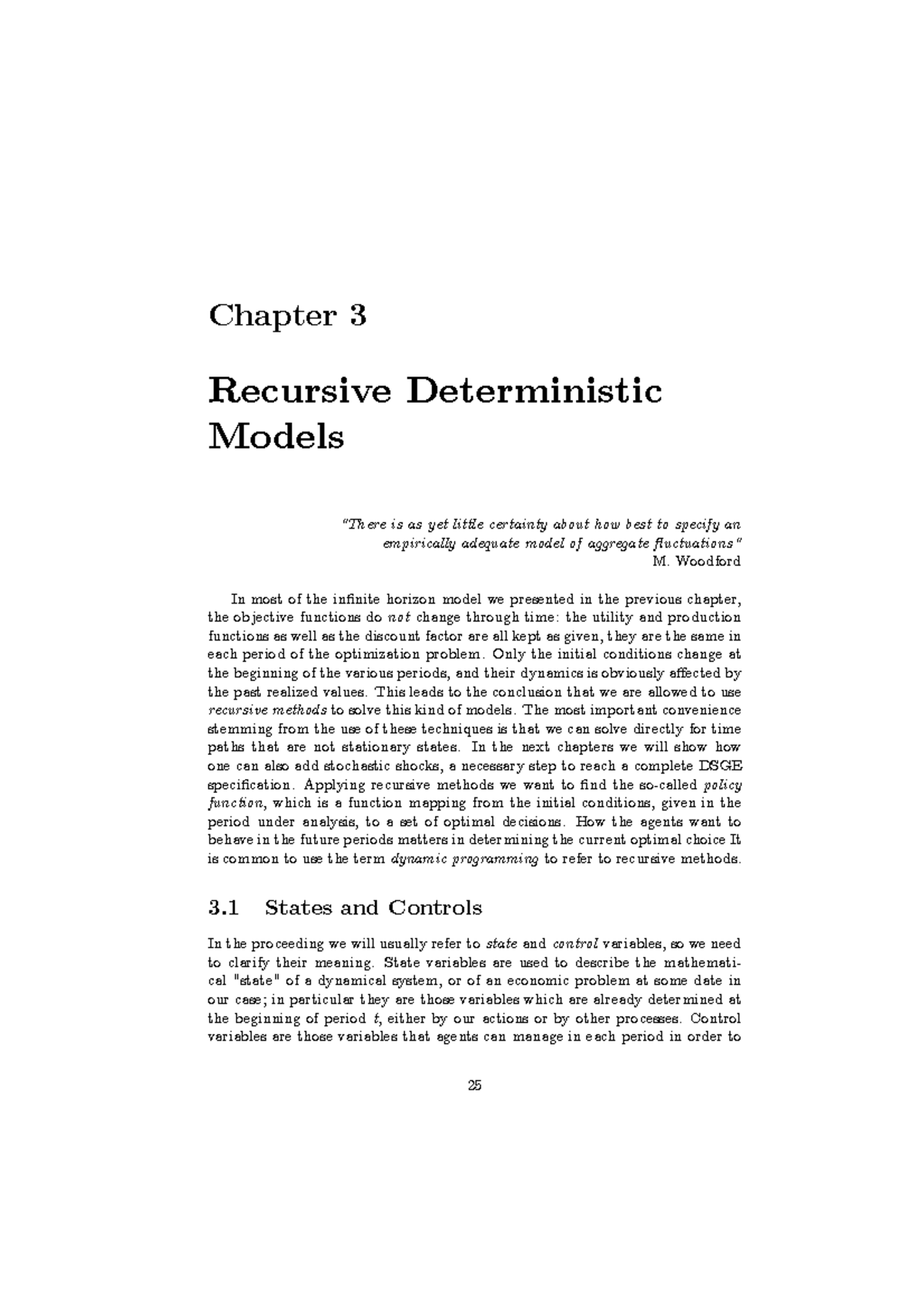 Chapter 3 Recursive Deterministic Models - Chapter 3 Recursive ...