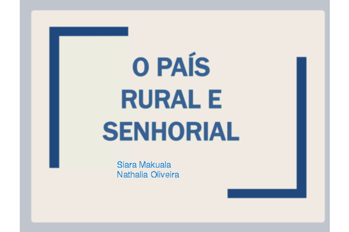 País rural e senhorial - História A - Studocu
