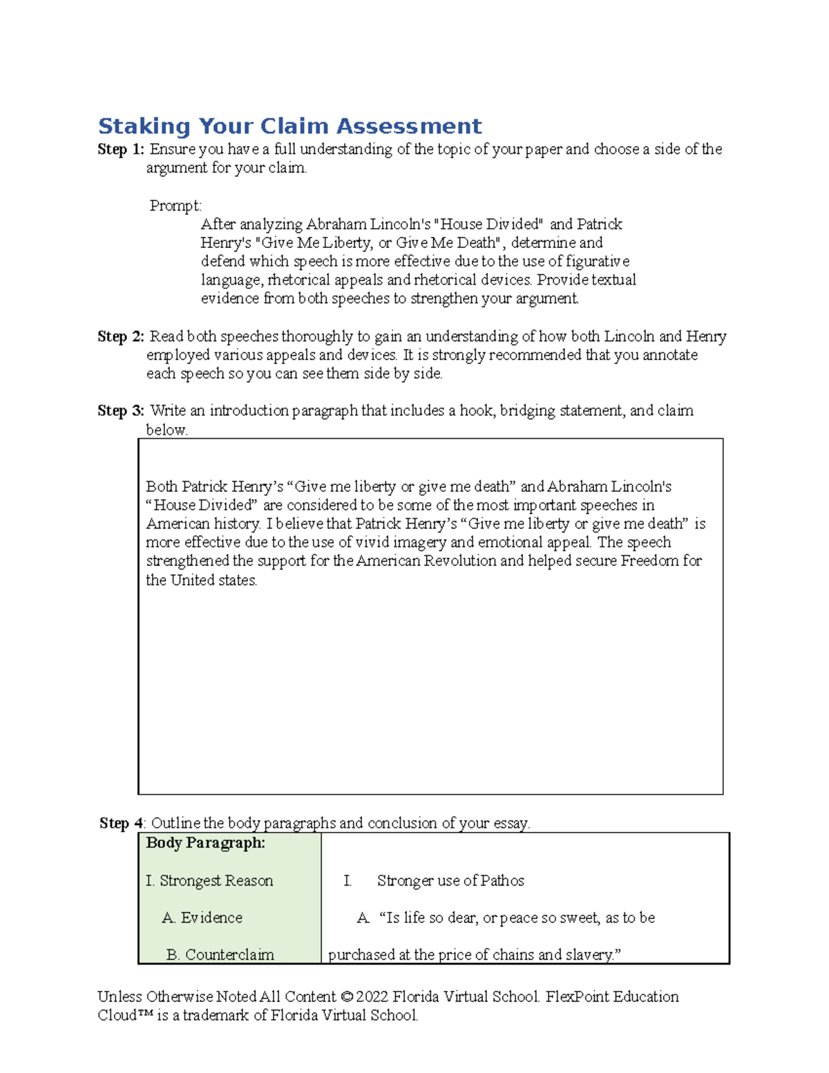 Copy of 4.04 Staking Your Claim Assessment - Staking Your Claim ...
