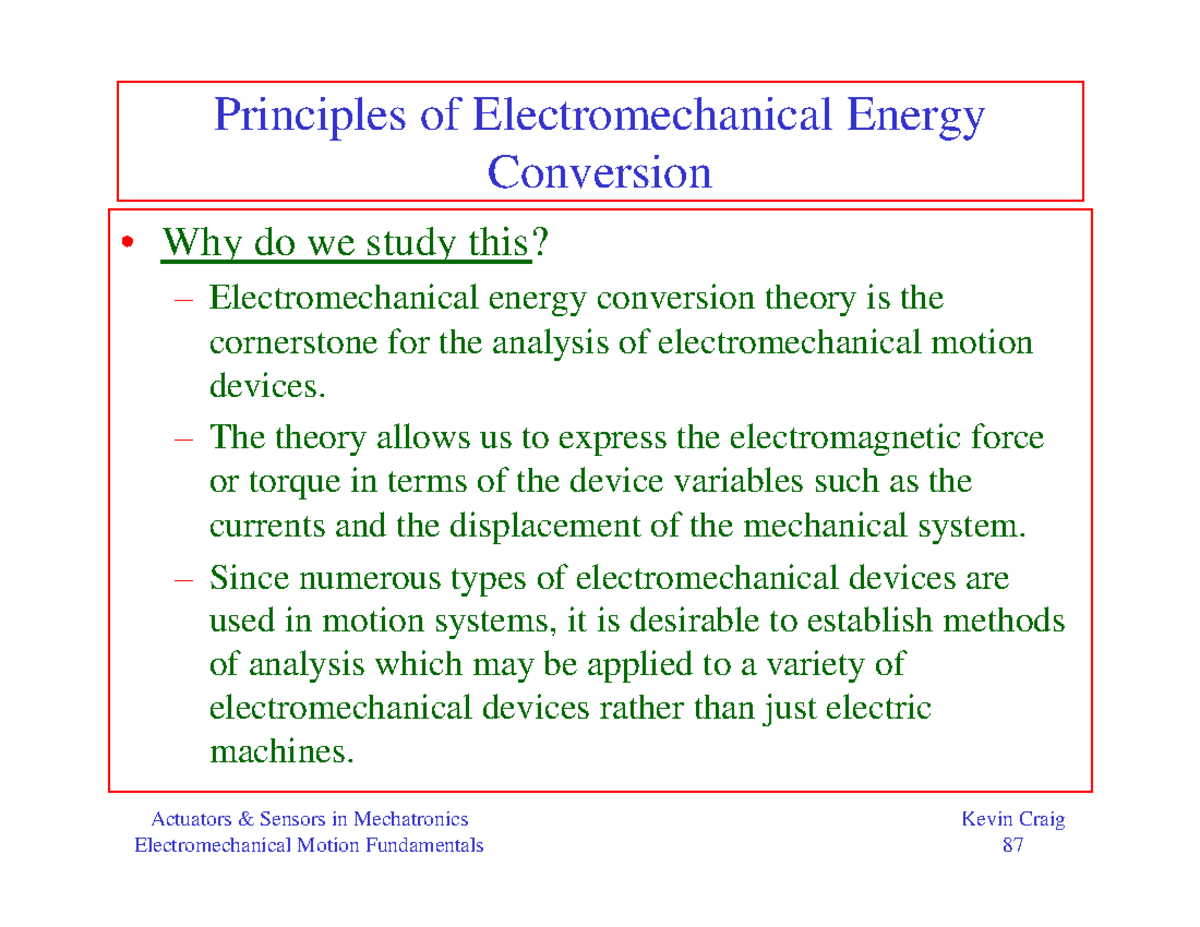 EM Motion Fundamentals 2 - Actuators & Sensors in Mechatronics Kevin ...