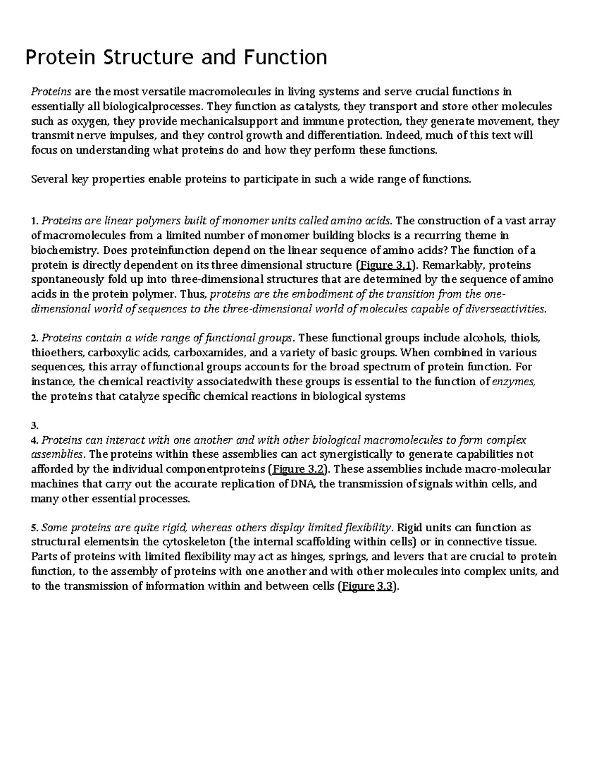 Protein Structure and Function - Protein Structure and Function ...