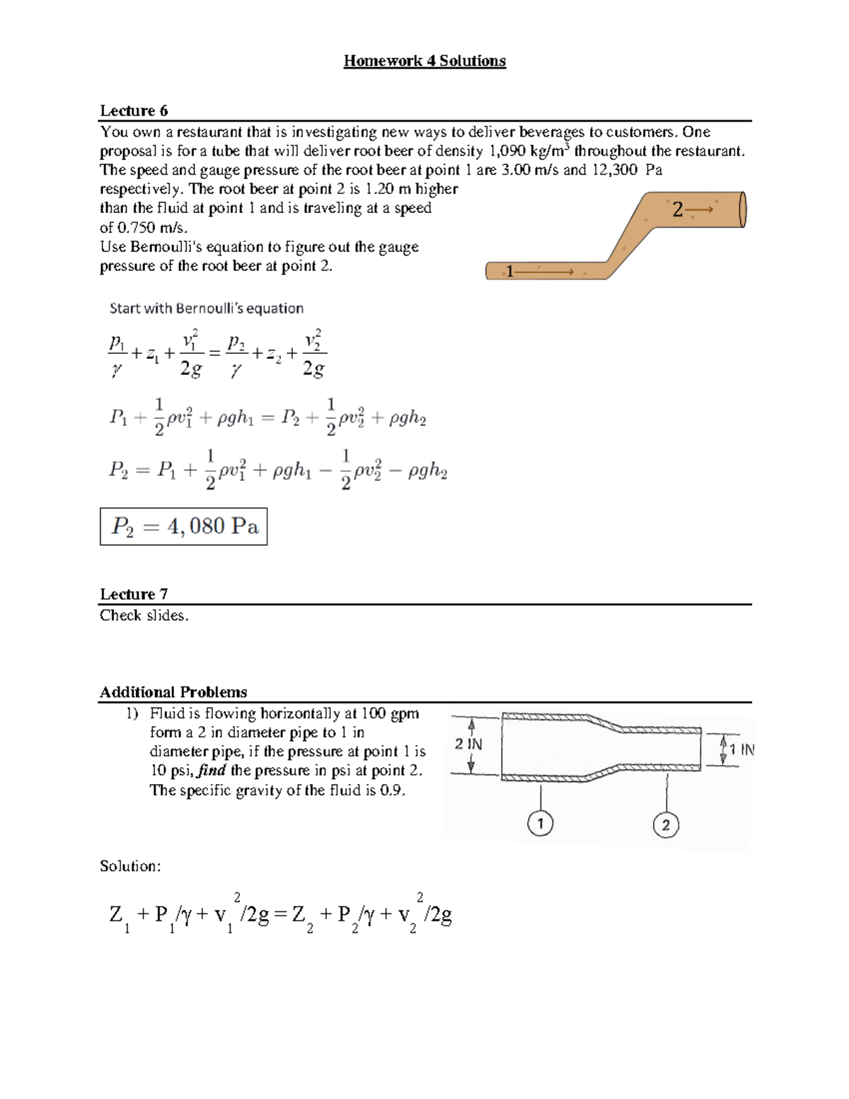 Homework 4 Solution - Homework 4 Solutions Lecture 6 You own a restaurant that is investigating ...