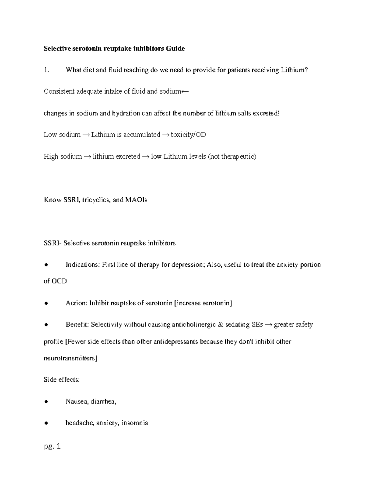 Selective Serotonin Reuptake Inhibitors Guide Med Comes 300 Mg Per 1