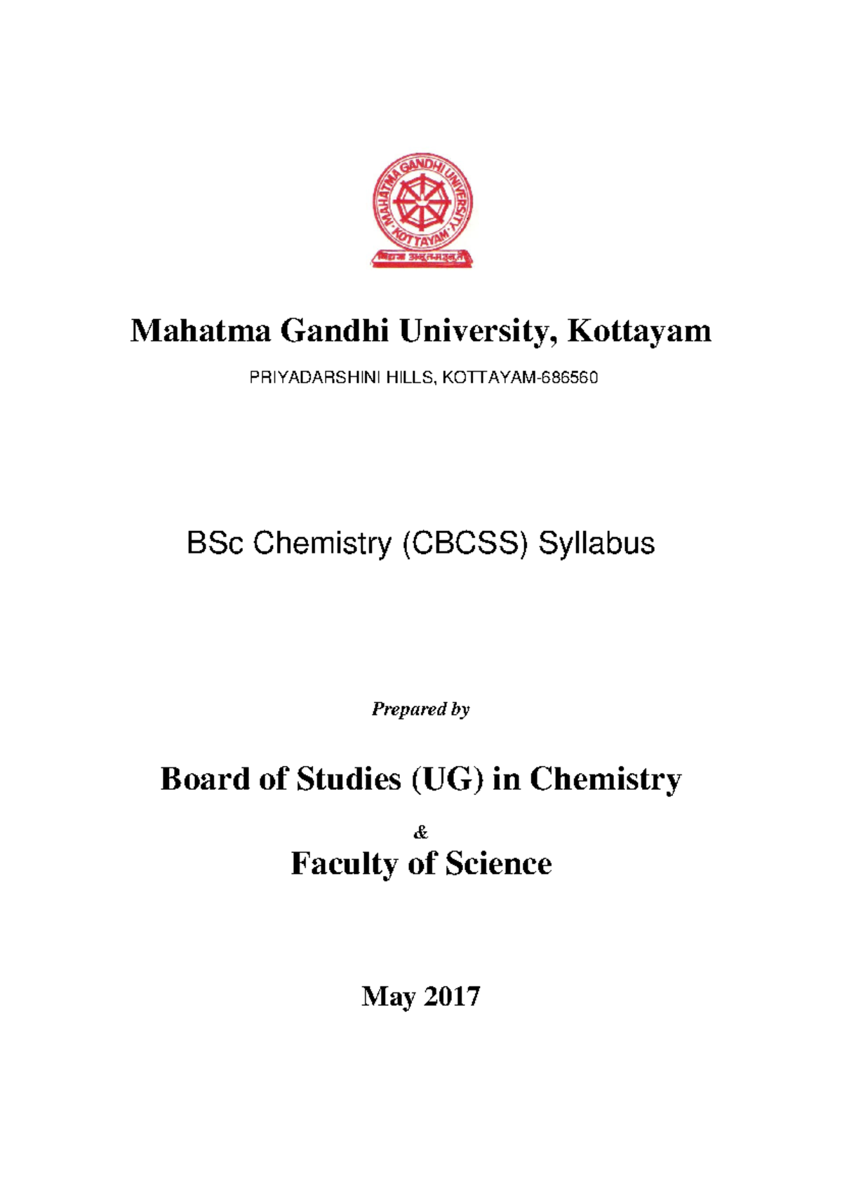 B Sc -Chemistry-2017 - Syllabus of bsc chemistry mg University ...