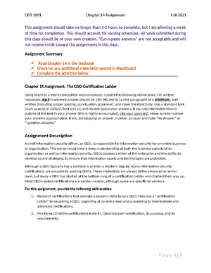 Chapter 12 Activity - CIST 1601 Chapter 12 Assignment Fall 2021 This ...