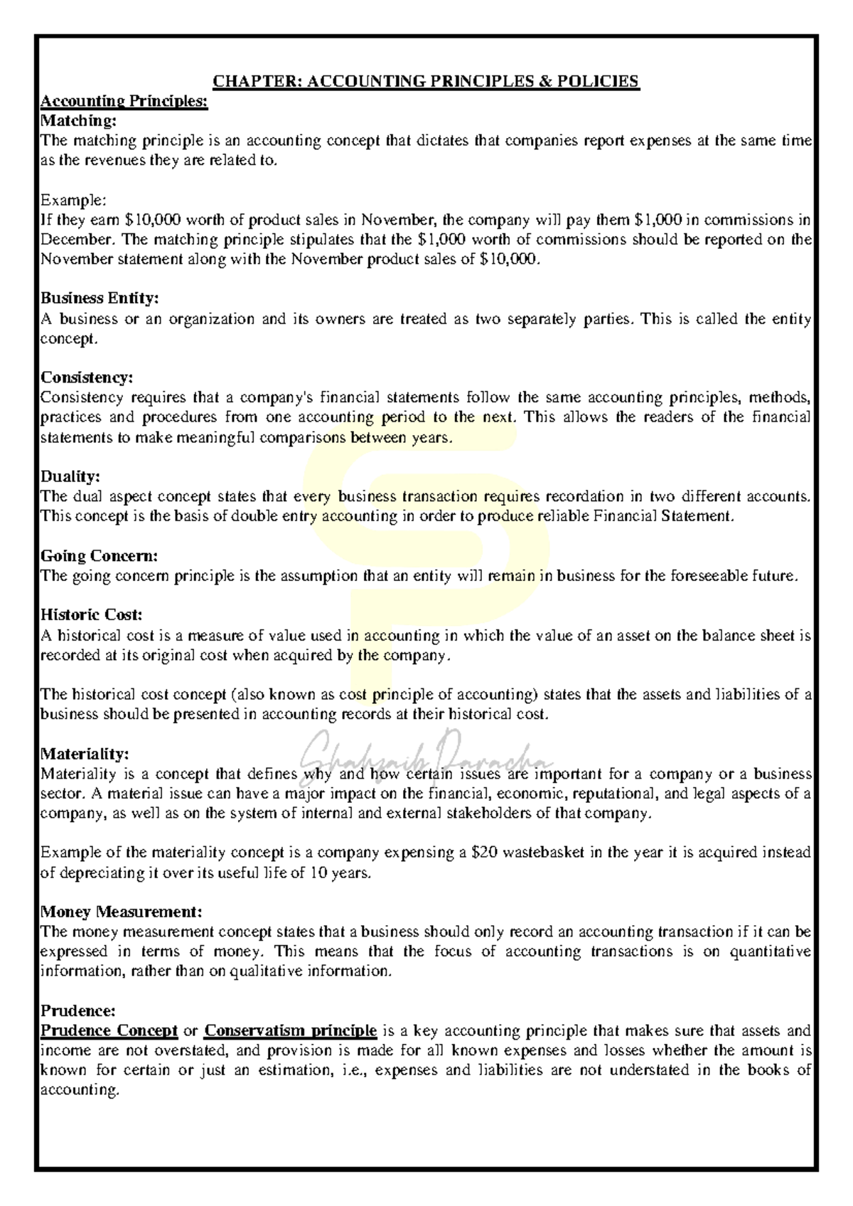 Chapter - Accounting Concept Principles - CHAPTER: ACCOUNTING ...