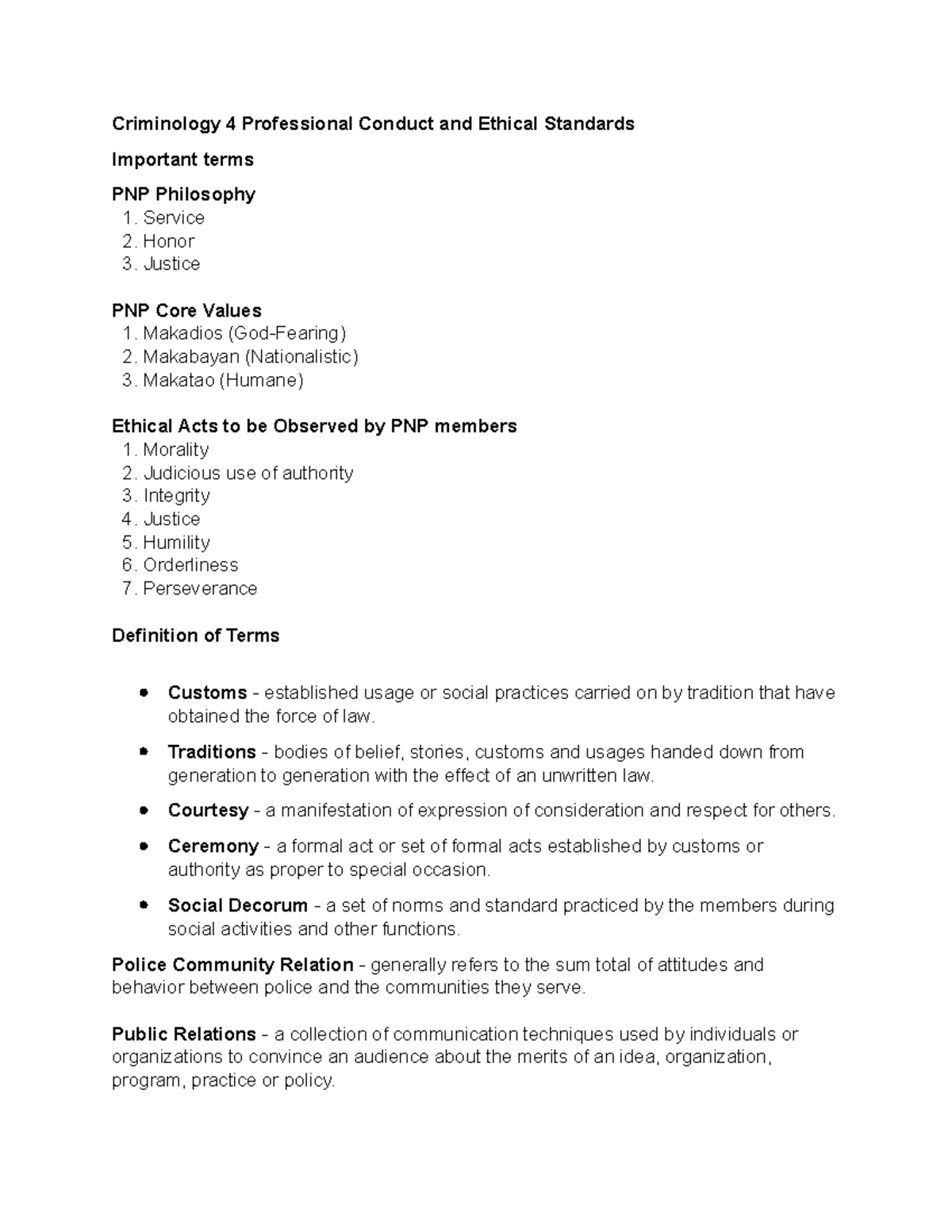 Criminology 4 Professional Conduct and Ethical Standards - Traditions ...