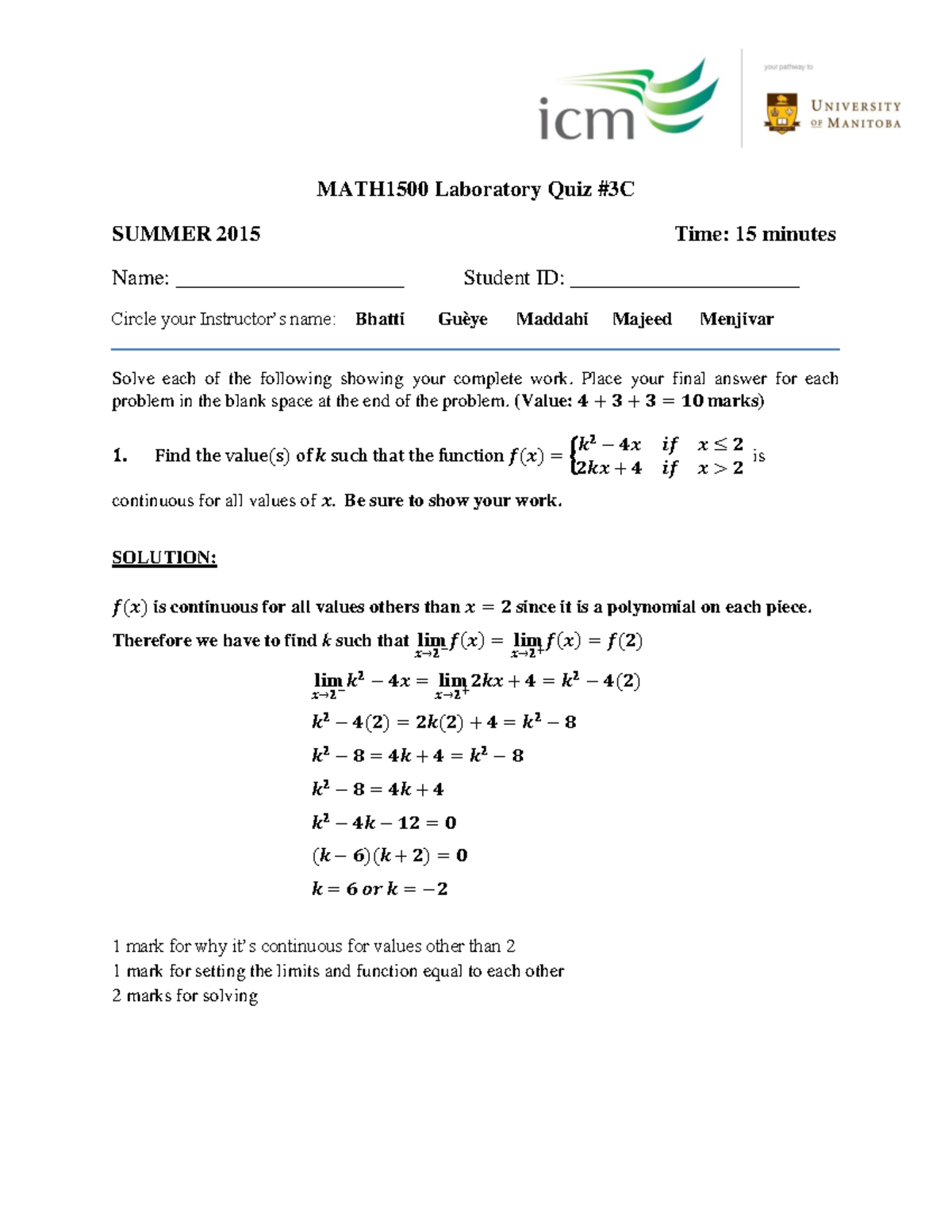 Math1500 - Laboratory - Quiz - 3C - Key - MATH1500 Laboratory Quiz ...