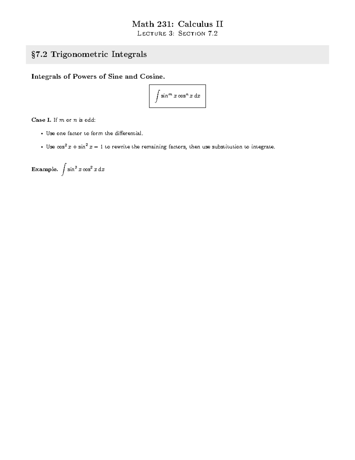 Calc3 week 3 discussion worksheet - Math 231: Calculus II Lecture 3 ...