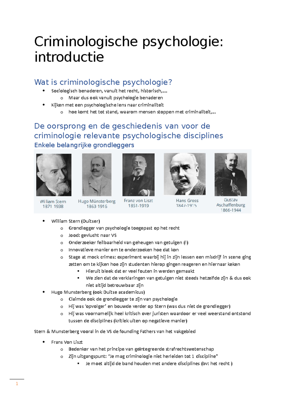 Introductie-les-1 - Introductie les 1 - Criminologische psychologie ...