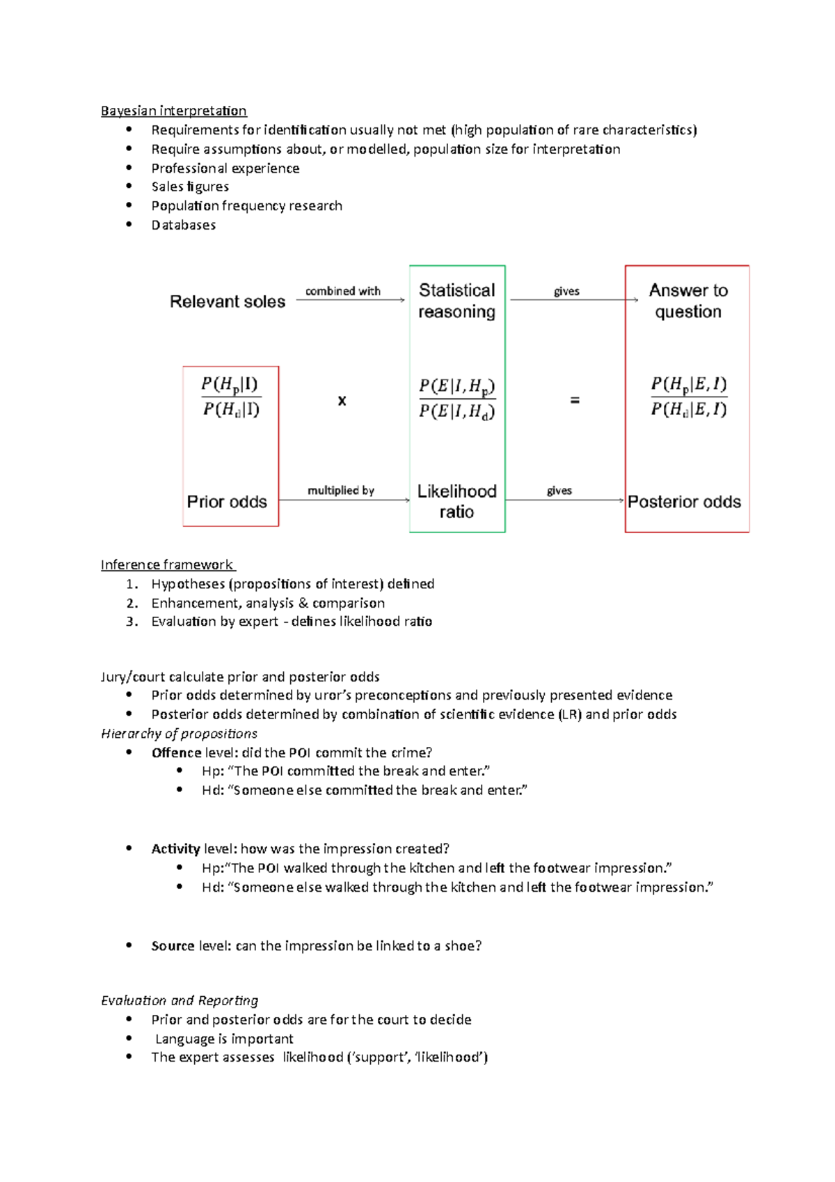 Criminalistics Lecture Bayesian Network Bayesian Interpretation