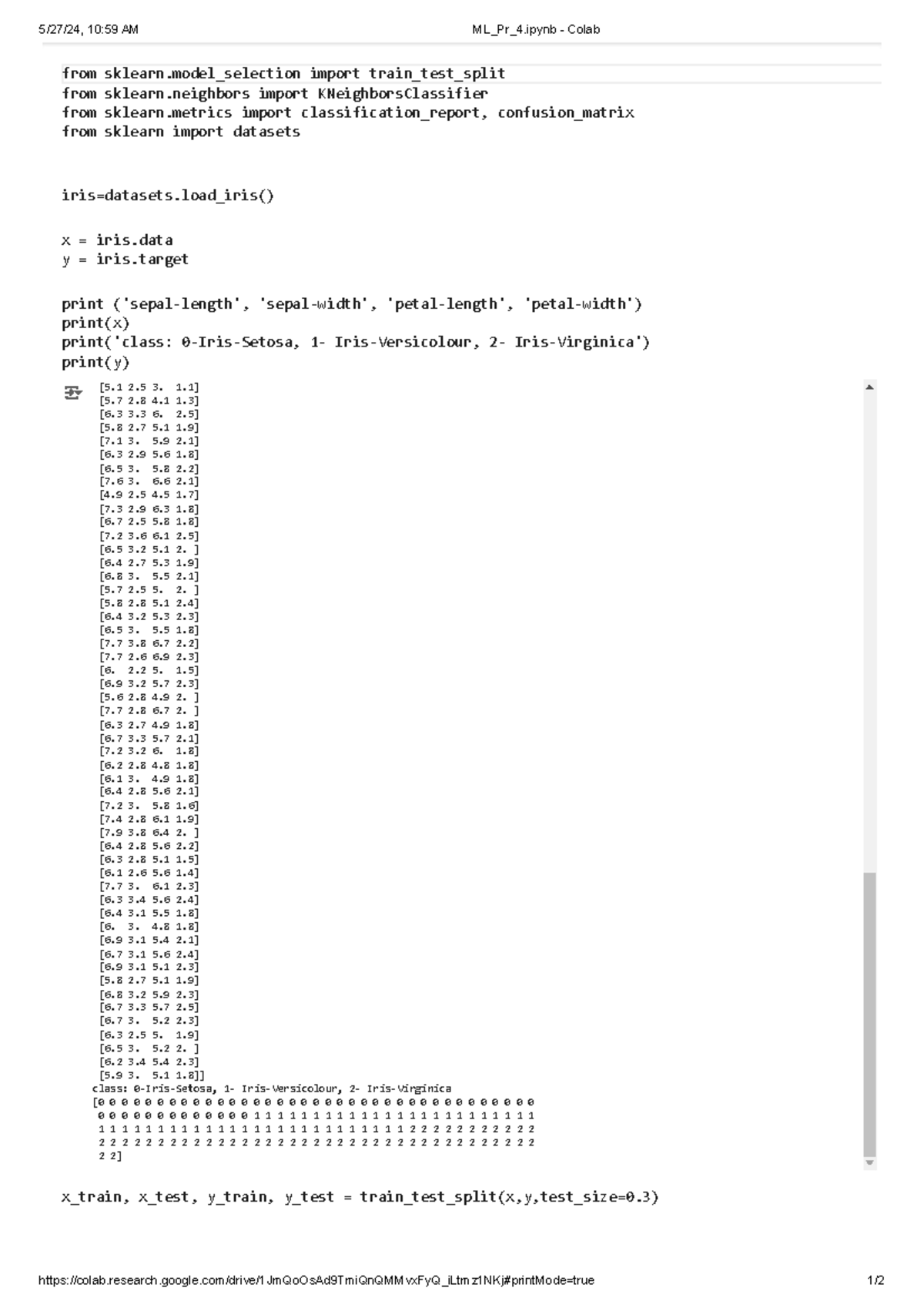 ML Pr 4.ipynb - Colab - The given is practical performed related to the course of machine ...