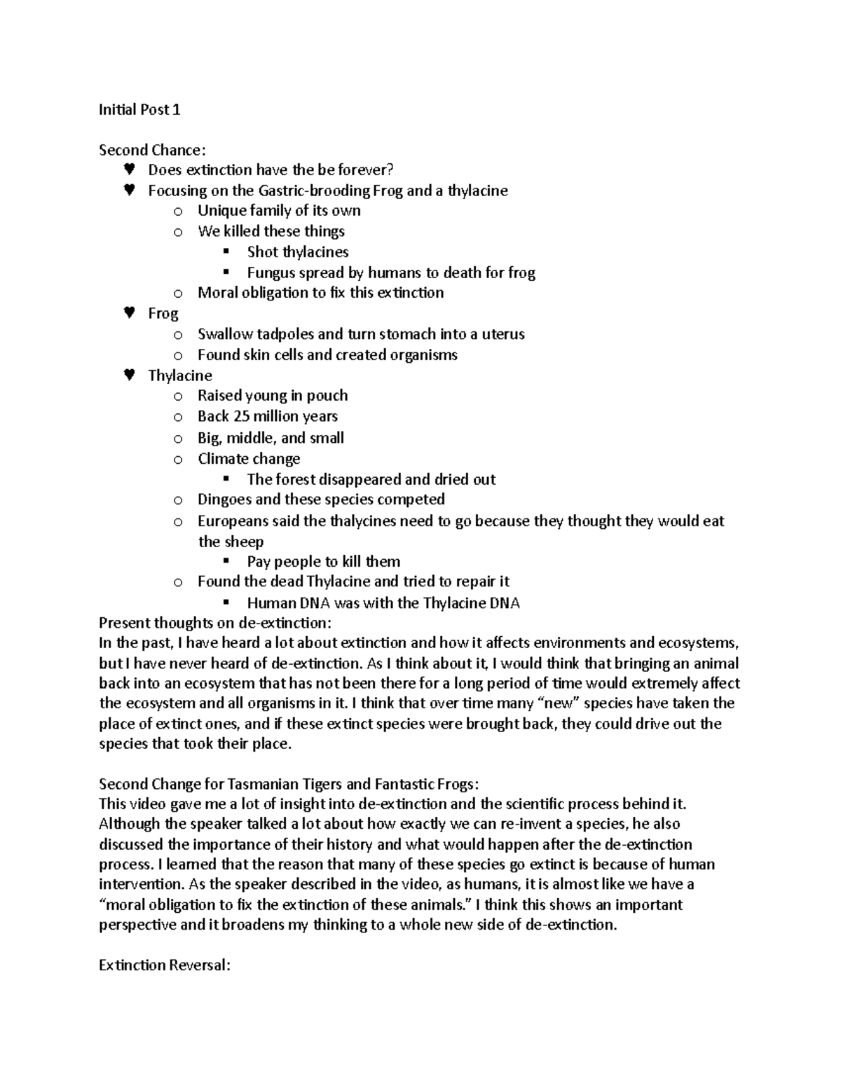 Initial Post 1 - First week of the course discussion posts - Initial ...