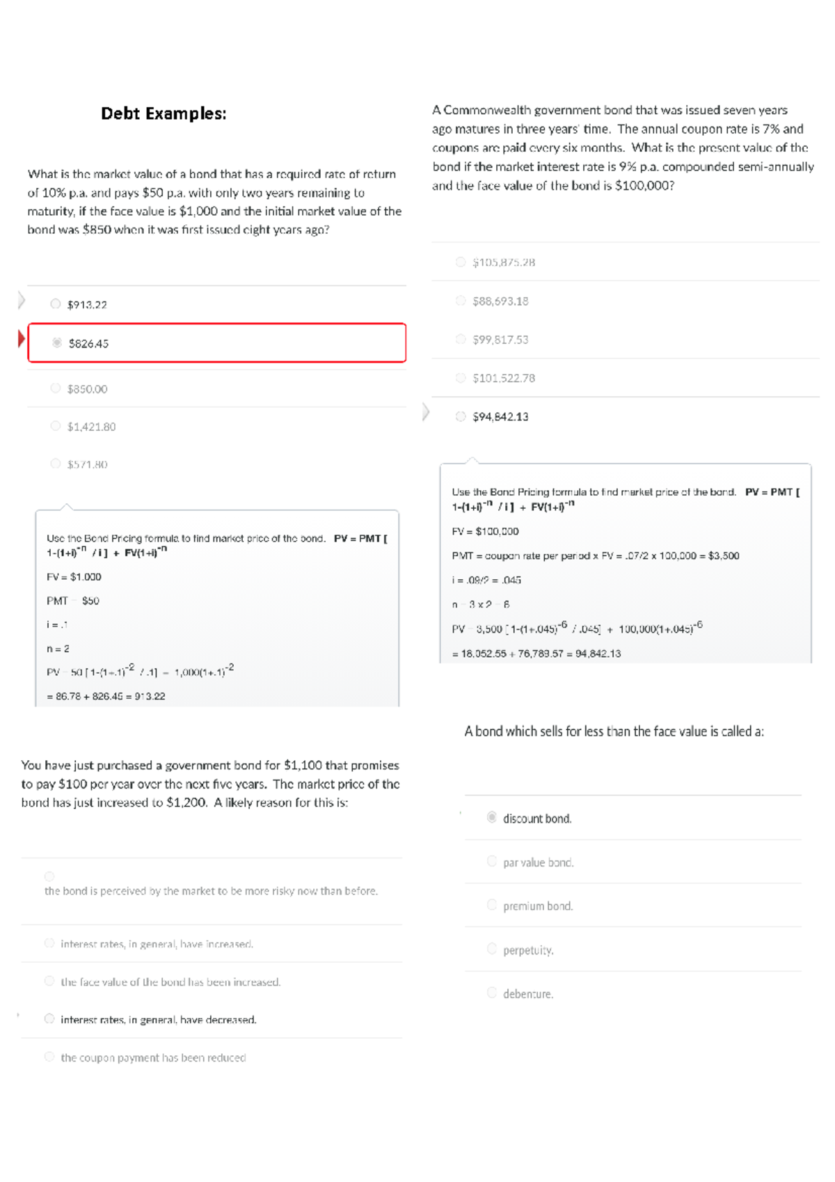 Business finance - Debt examples - 025300 - Debt Examples: - Studocu