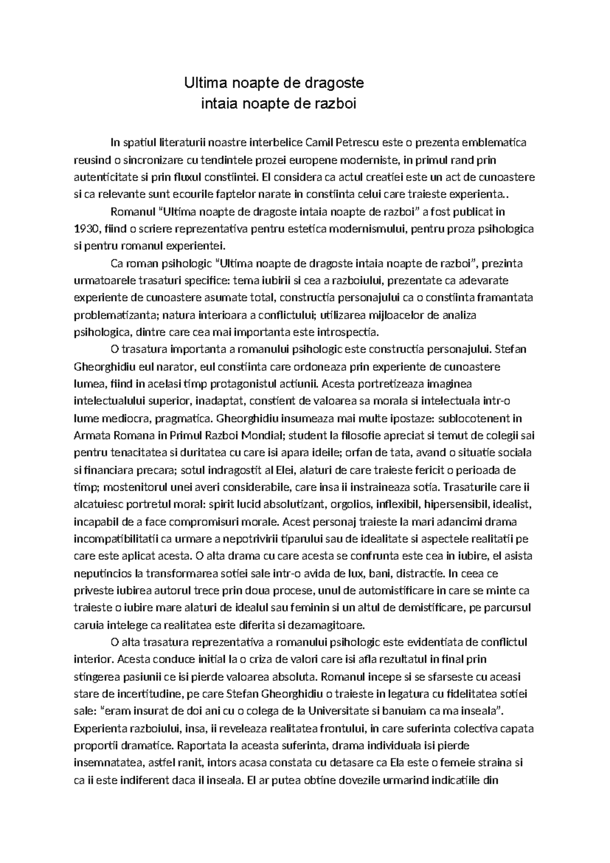 Eseu-Ultima noapte - Ultima noapte de dragoste intaia noapte de razboi ...