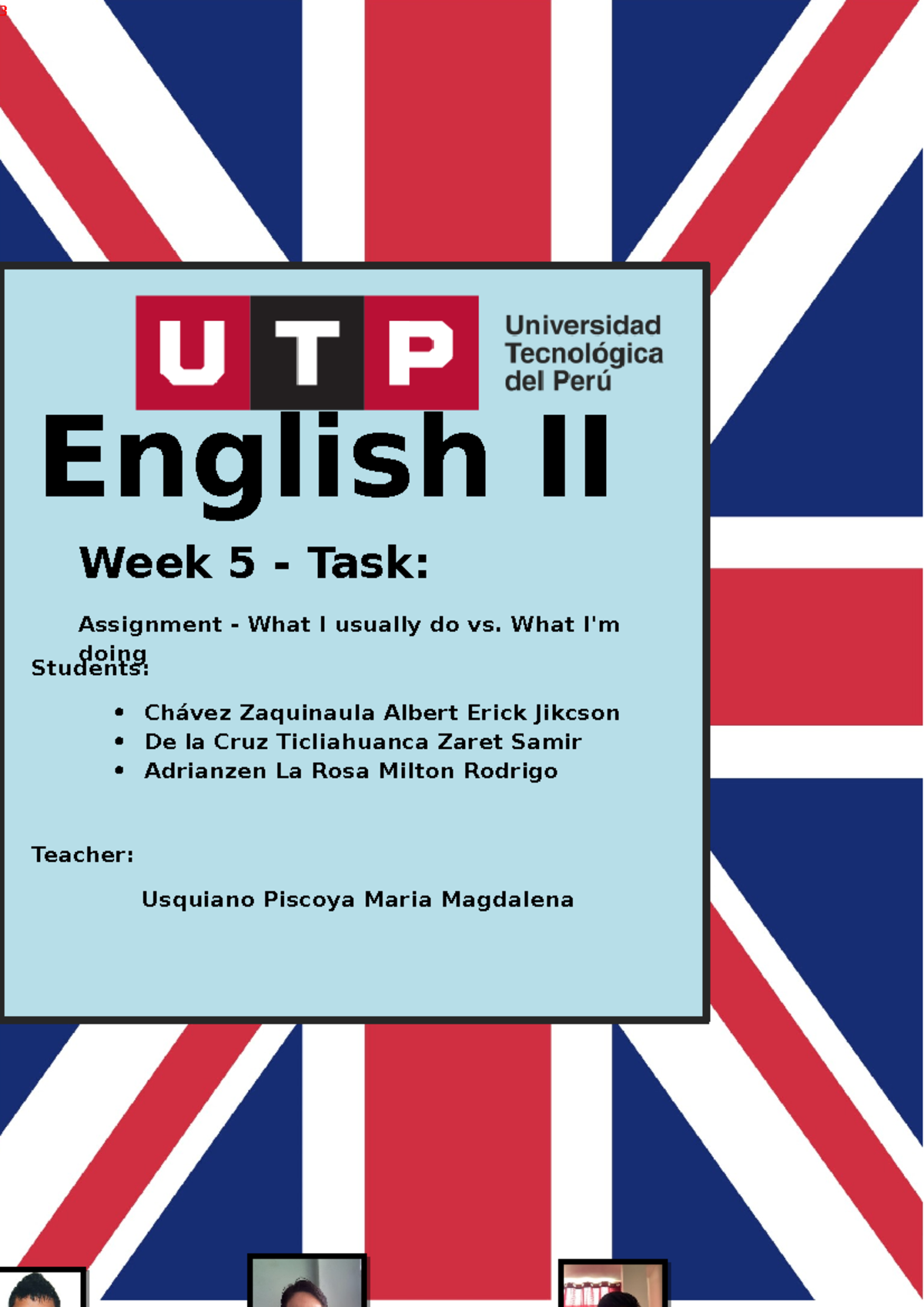 WEEK 5 - WEEK 5 - 3 English II Week 5 - Task: Assignment - What I ...