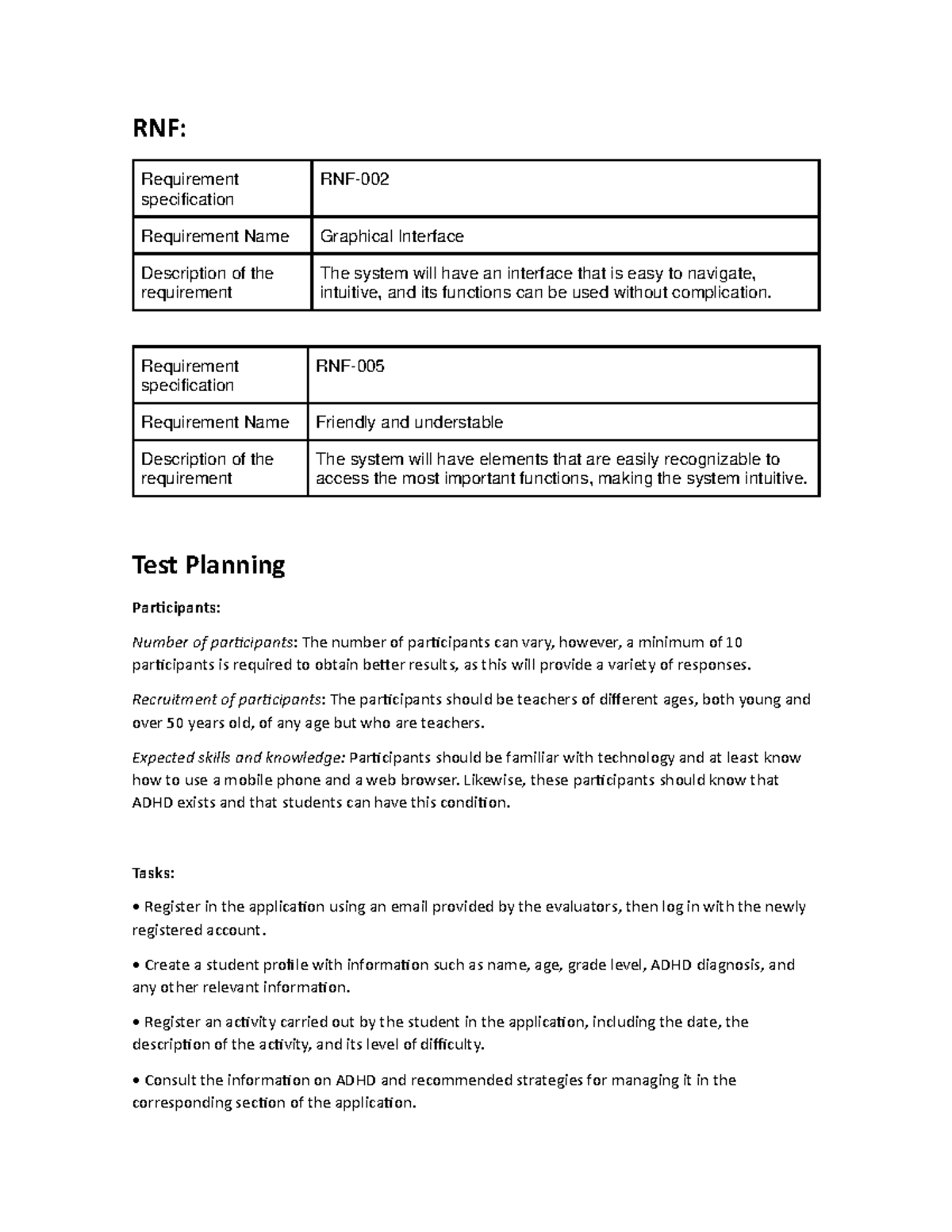 Test RNF002 RNF005 - Testeamos nuestros RNF para saber si eran medibles ...
