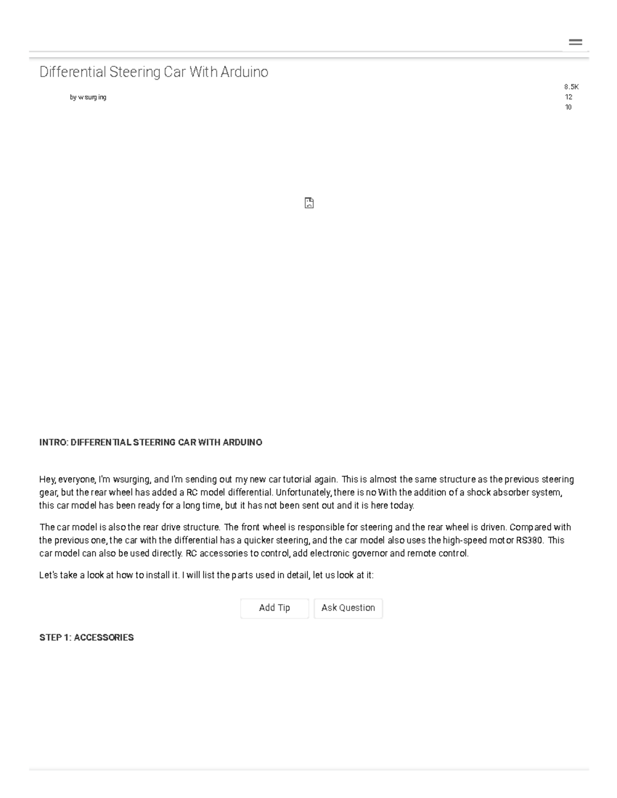 Differential Steering Car With Arduino - This is almost the same ...