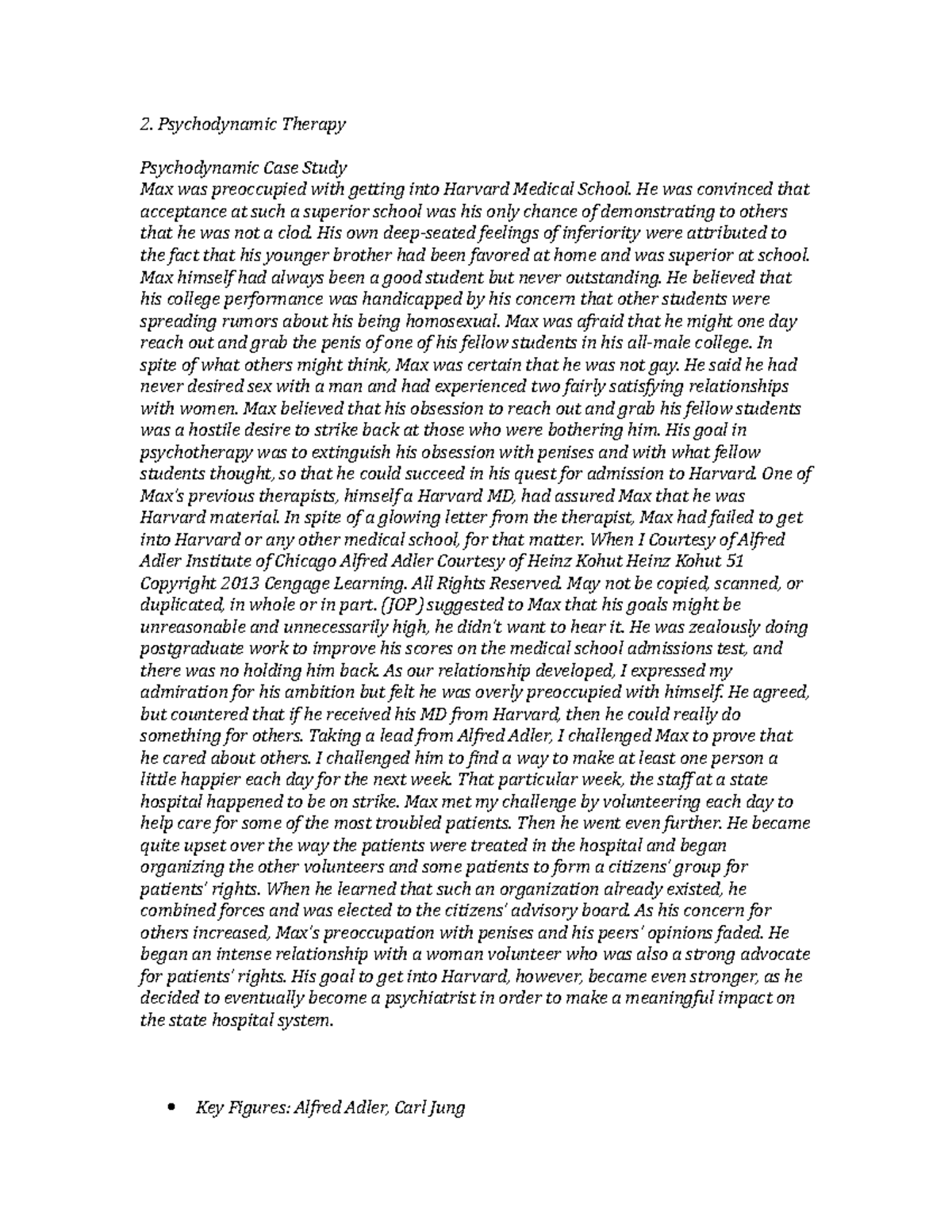Final Exam Systems - Different types of therapy based of Dr. Schneider ...