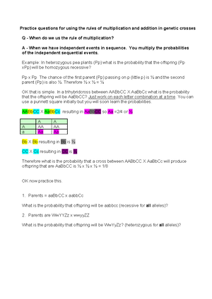 Practice Questions for using the rules of multiplication and addition ...