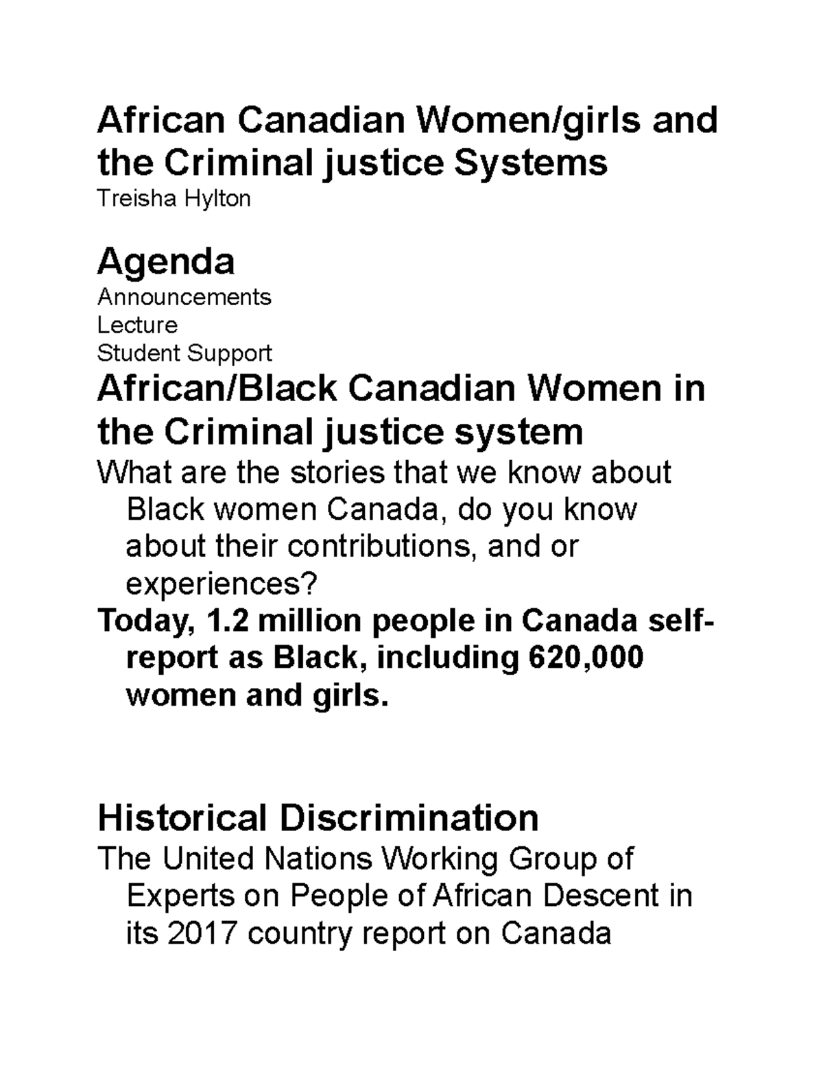 African Canadian Women - African Canadian Women/girls andthe Criminal ...