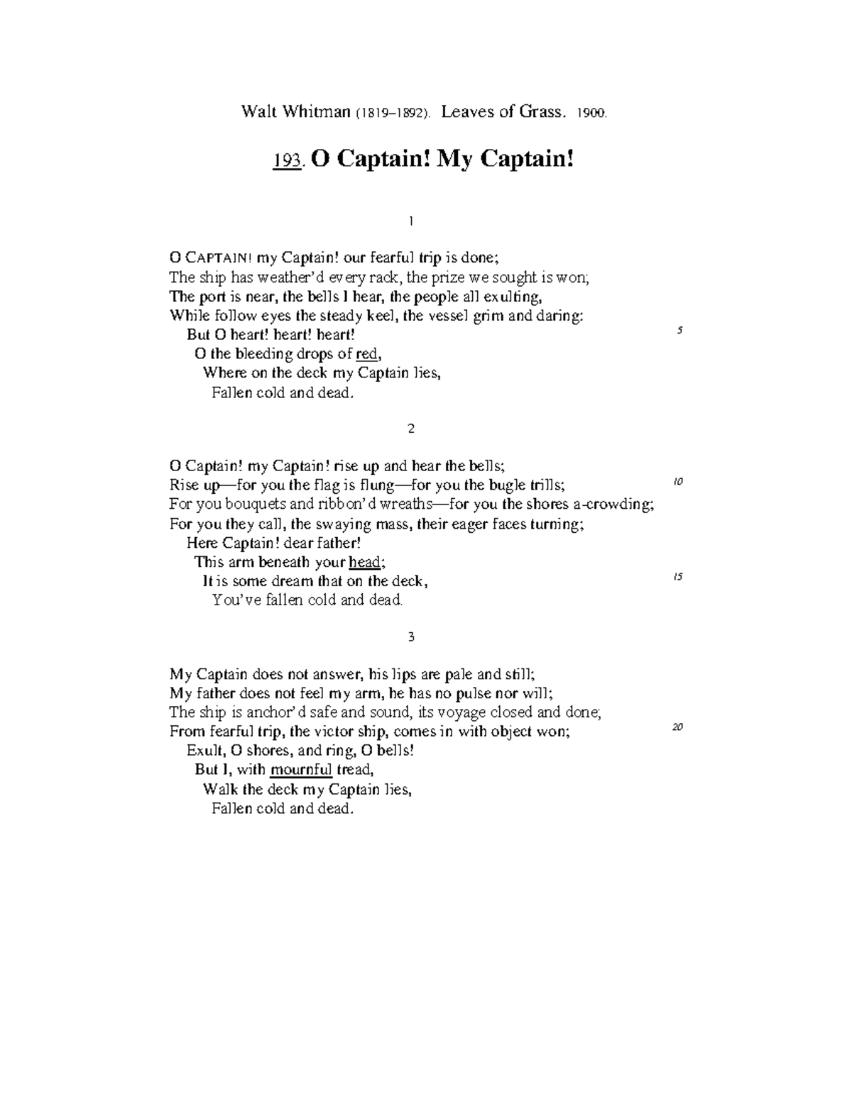 O-captain-my-captain ( american literature ) - Walt Whitman (1819–1892 ...