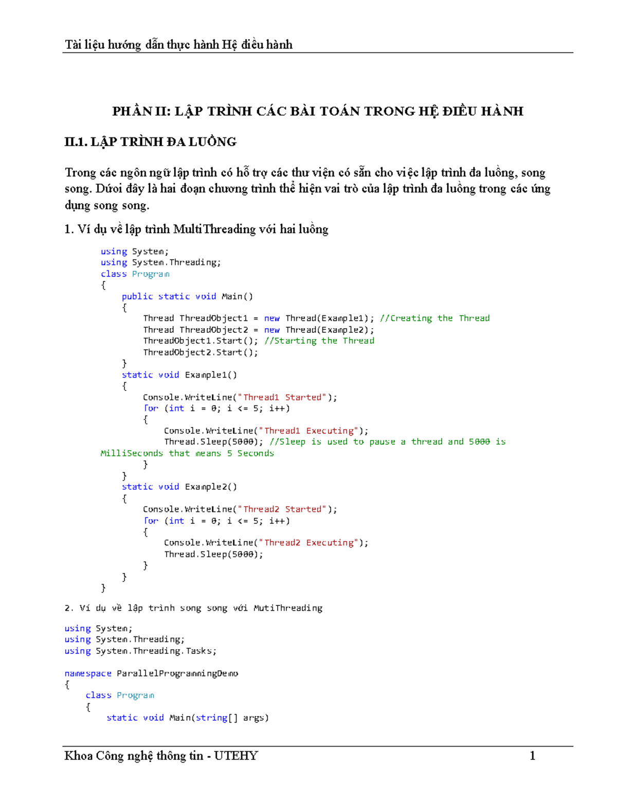 20230922-HDH-Thread-CPU Scheduling - PHẦN II: LẬP TRÌNH CÁC BÀI TOÁN ...