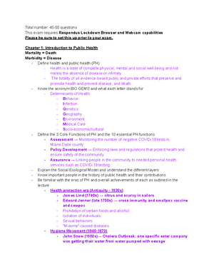 BPH 206 Quiz 1 Study Guide - BPH 206 Quiz 1 Study Guide Health: A state ...