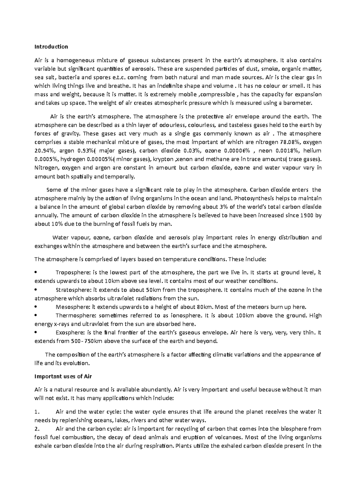 Air - Air is a homogeneous mixture of gaseous substances present in the ...