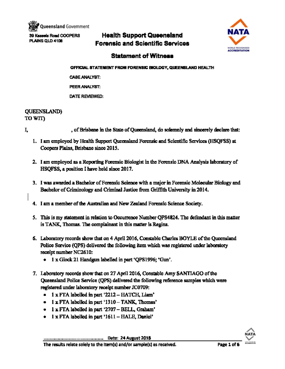 Example Statement of Witness - 3014 - Studocu