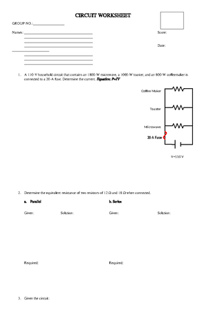 PT Midterm Letter C - PHYSICS - a) Draw the current flow on the circuit ...
