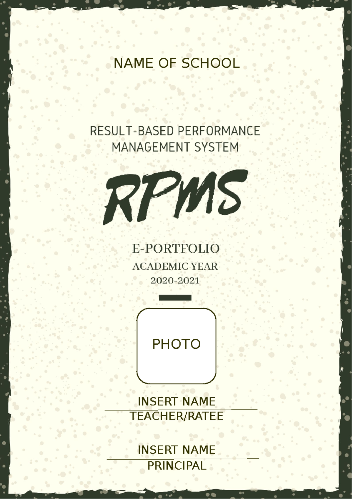 RPMS Template 4 Results Based Management System for Teachers - INSERT ...