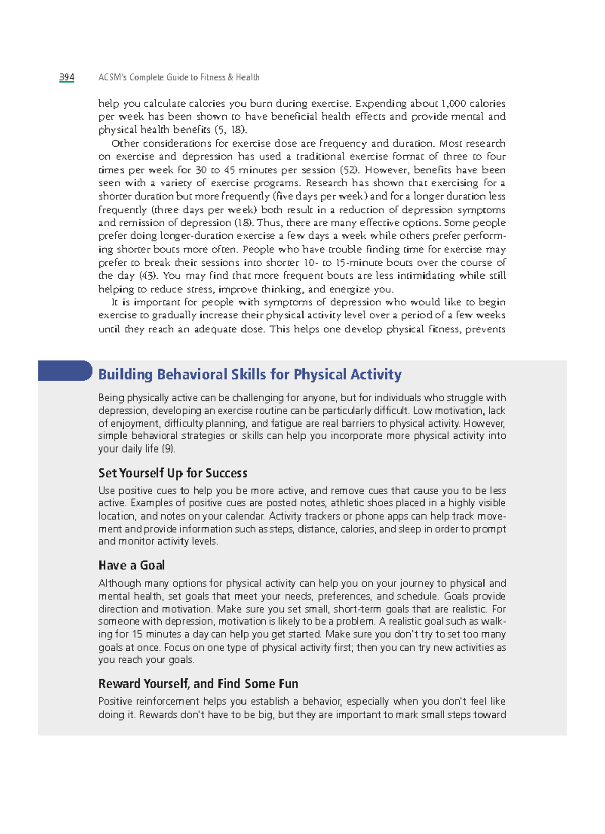 Depression Part 4 - 394 ACSM’s Complete Guide to Fitness & Health help ...