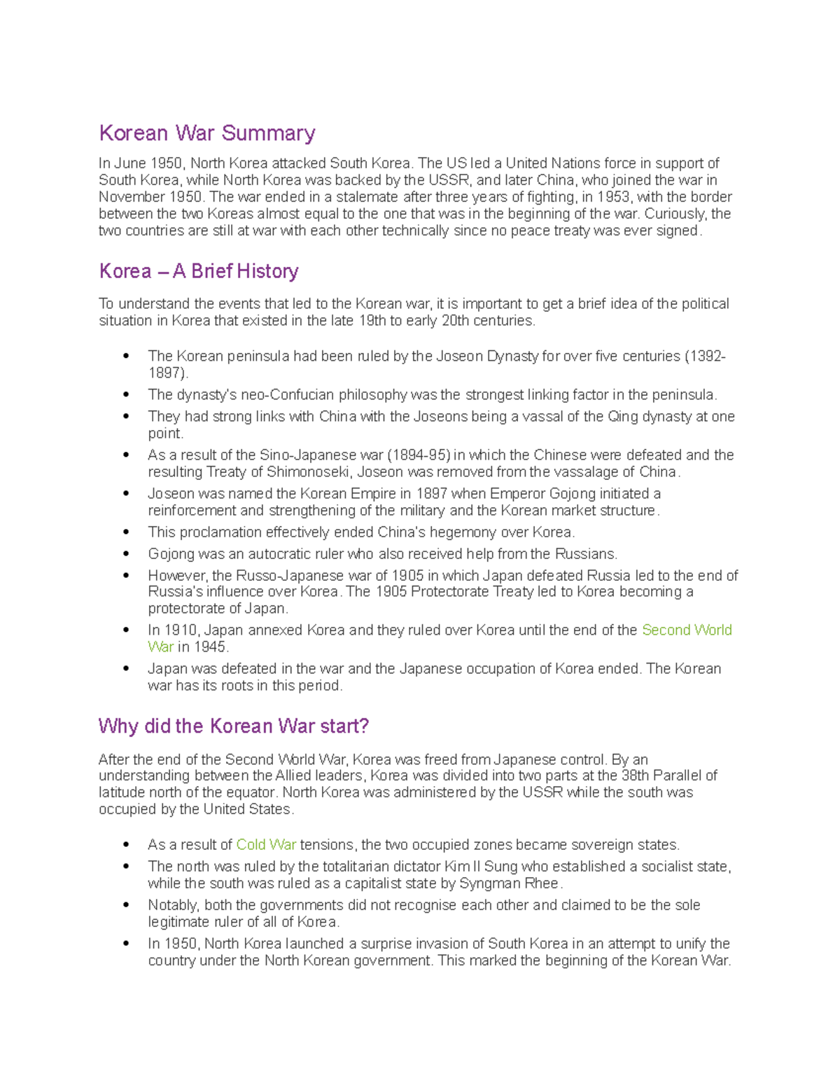 Korean war - xAxaa - Korean War Summary In June 1950, North Korea ...