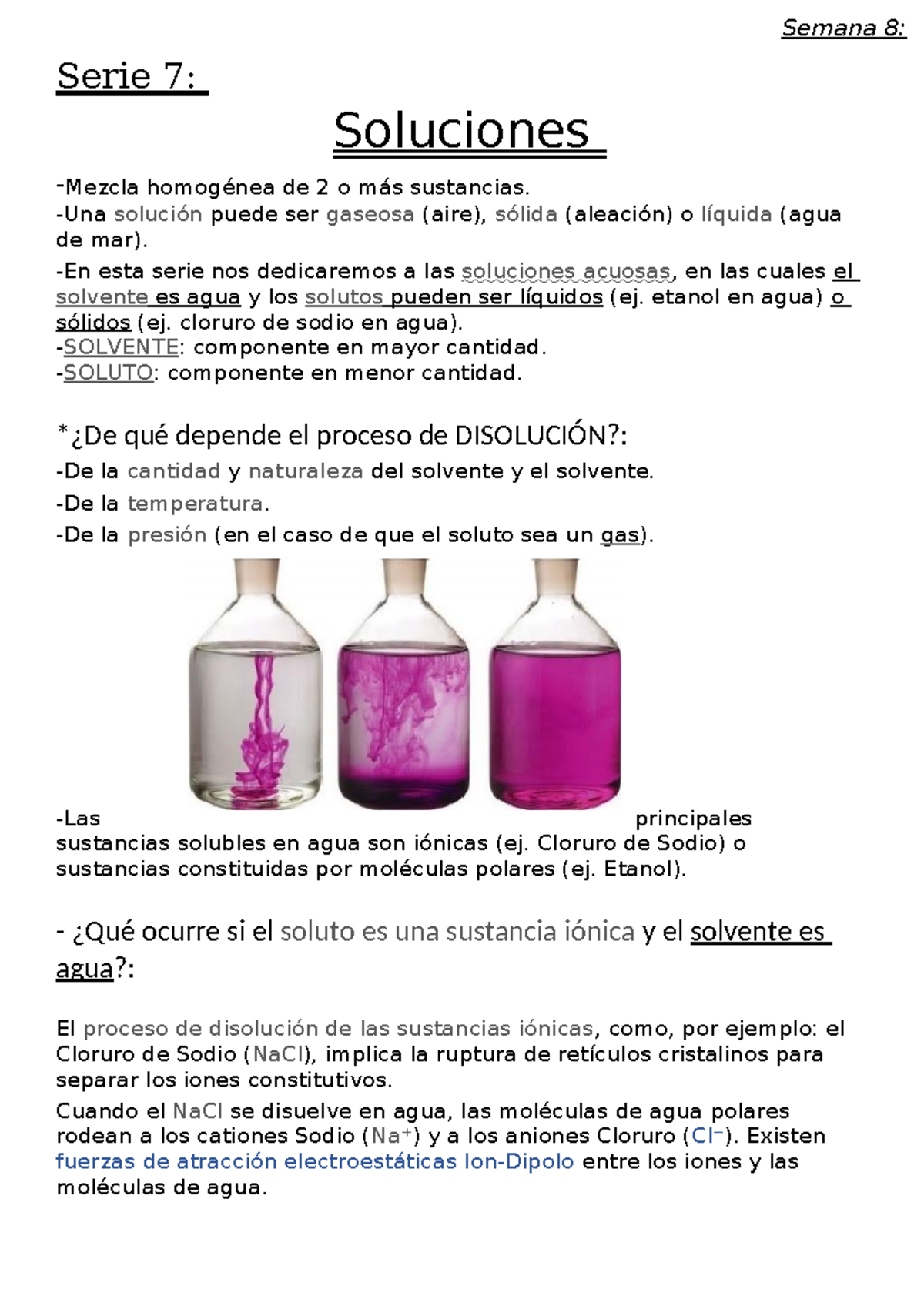 -Soluciones-(Serie7) - Serie 7: Soluciones - Mezcla homogénea de 2 o ...