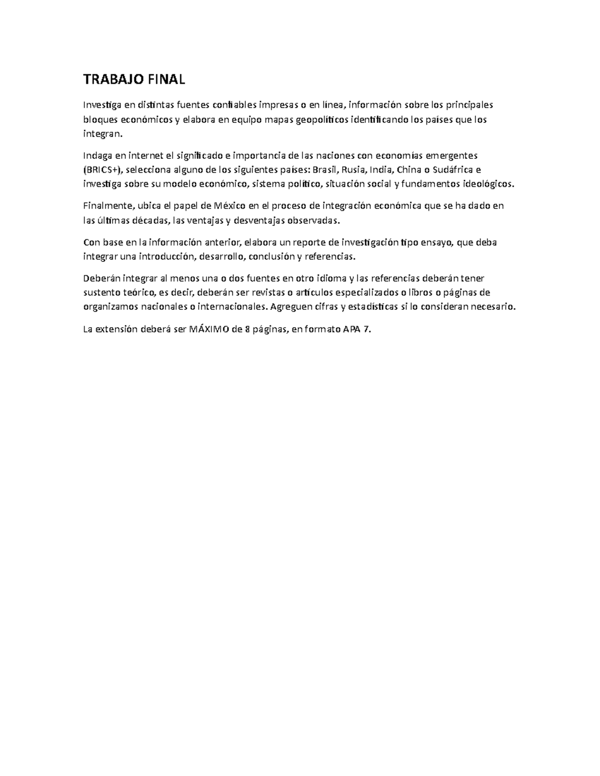 Trabajo Final - Exposicion - TRABAJO FINAL Investiga en distintas ...