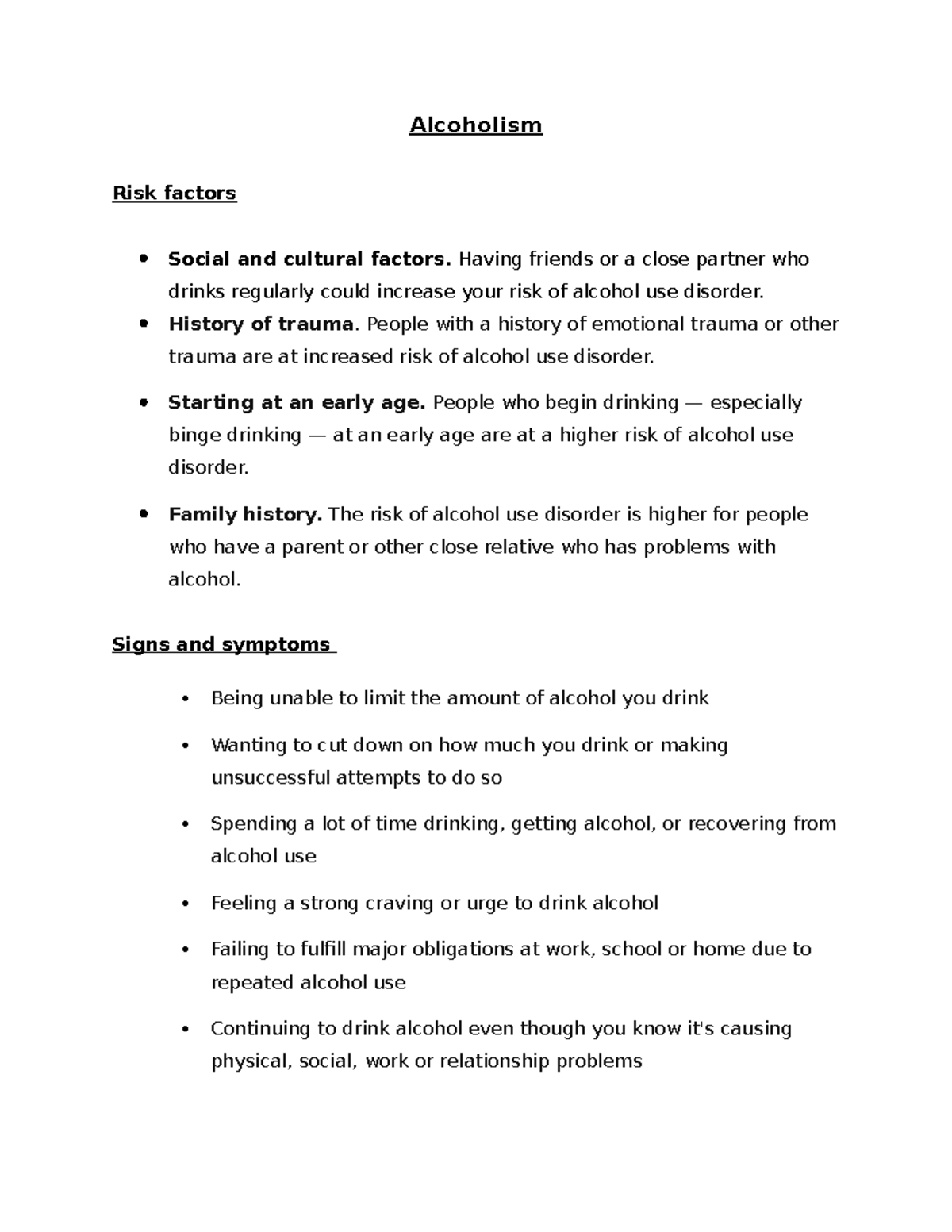 Alcoholism - teach the class about alcoholisim - Alcoholism Risk ...