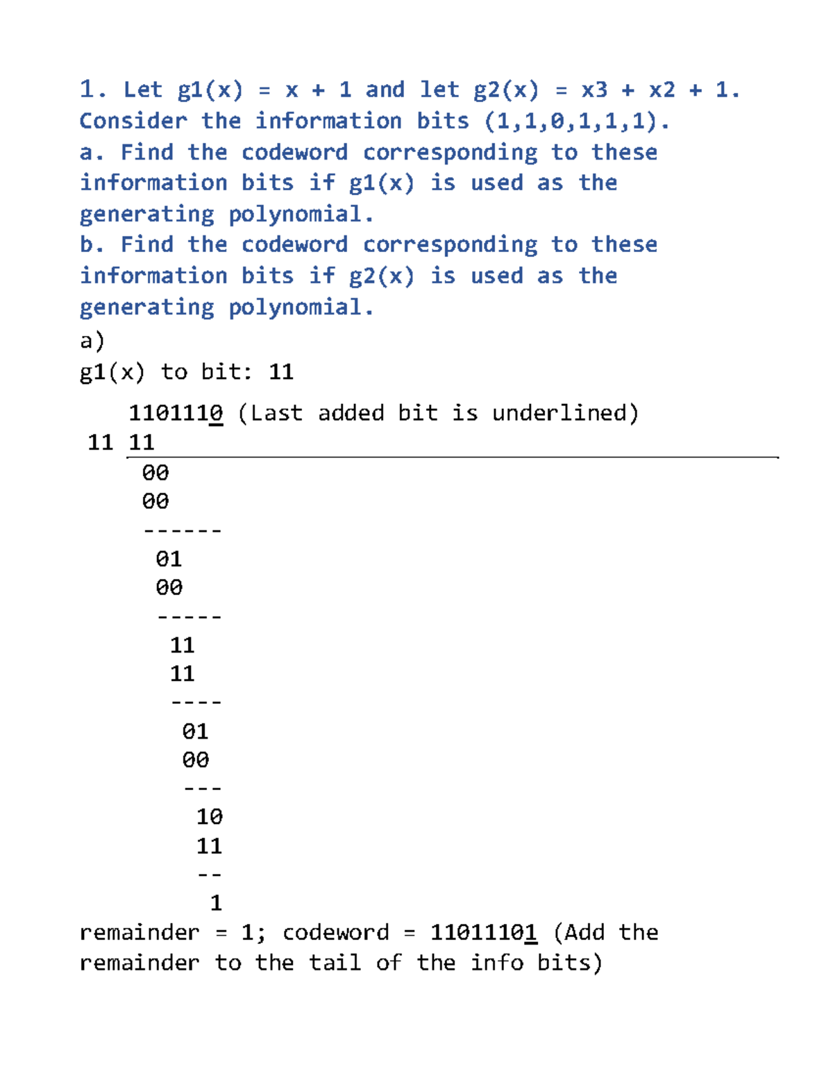 Đáp án đề mẫu NWC203c - 1. Let g1(x) = x + 1 and let g2(x) = x3 + x2 ...