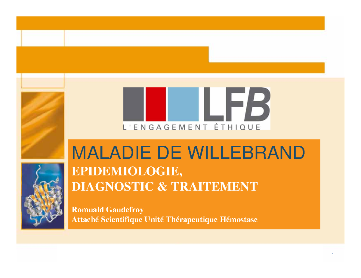 Will - Maladie de Willbrand - MALADIE DE WILLEBRAND EPIDEMIOLOGIE ...