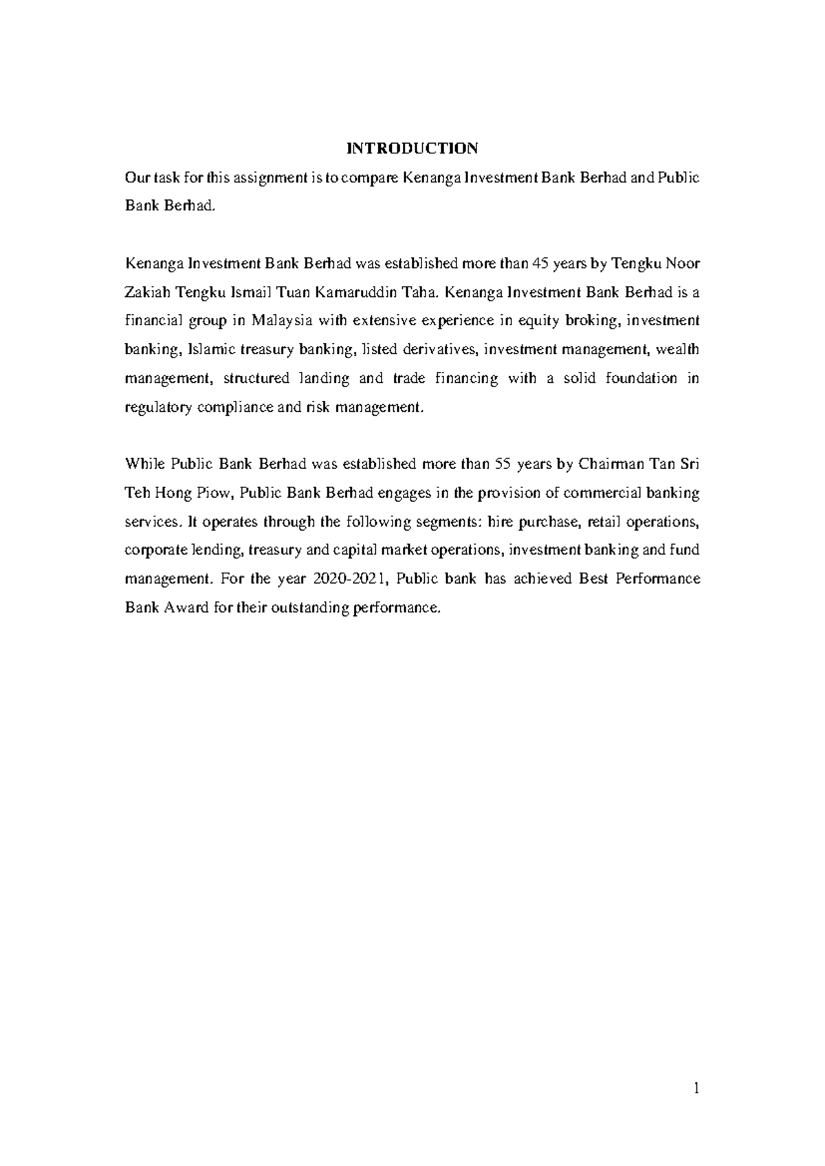 Account Assignment - INTRODUCTION Our task for this assignment is to ...