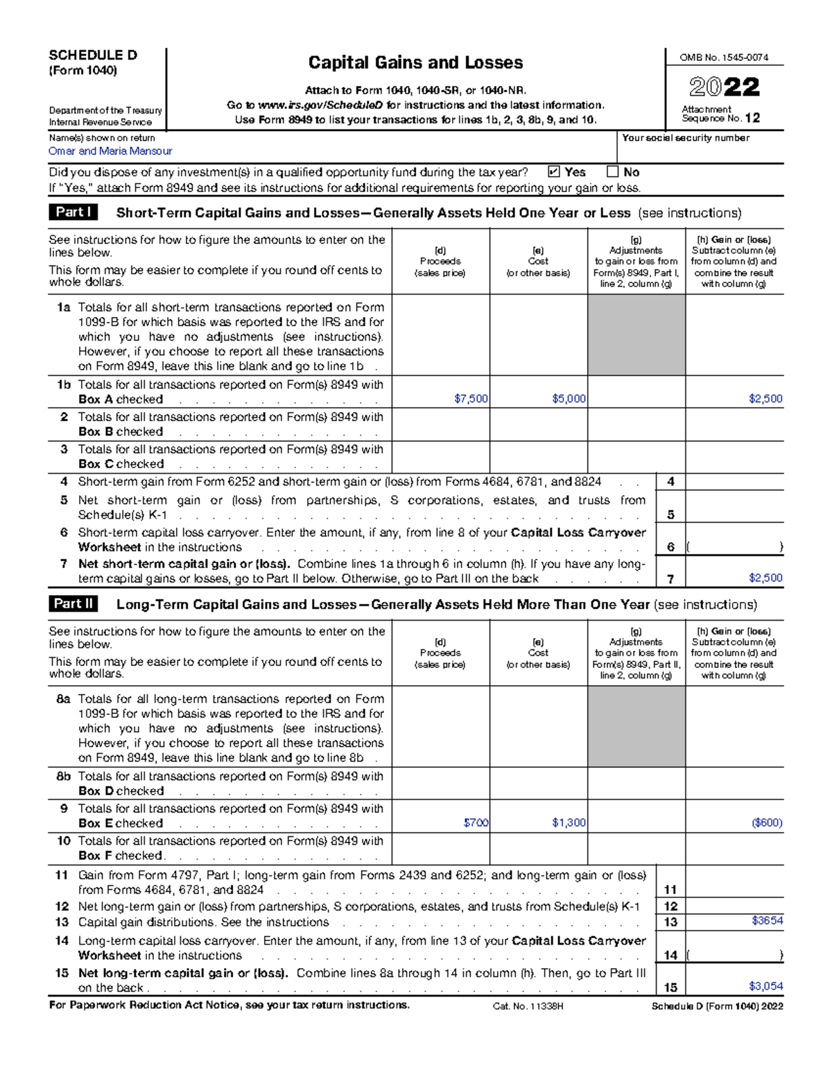Form 1040 D - form 1040d - SCHEDULE D (Form 1040) Department of the ...