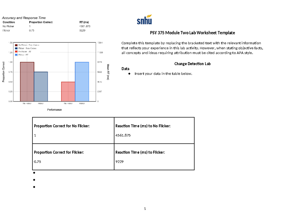 PSY 375 Module Two Lab Worksheet Template - PSY 375 Module Two Lab ...
