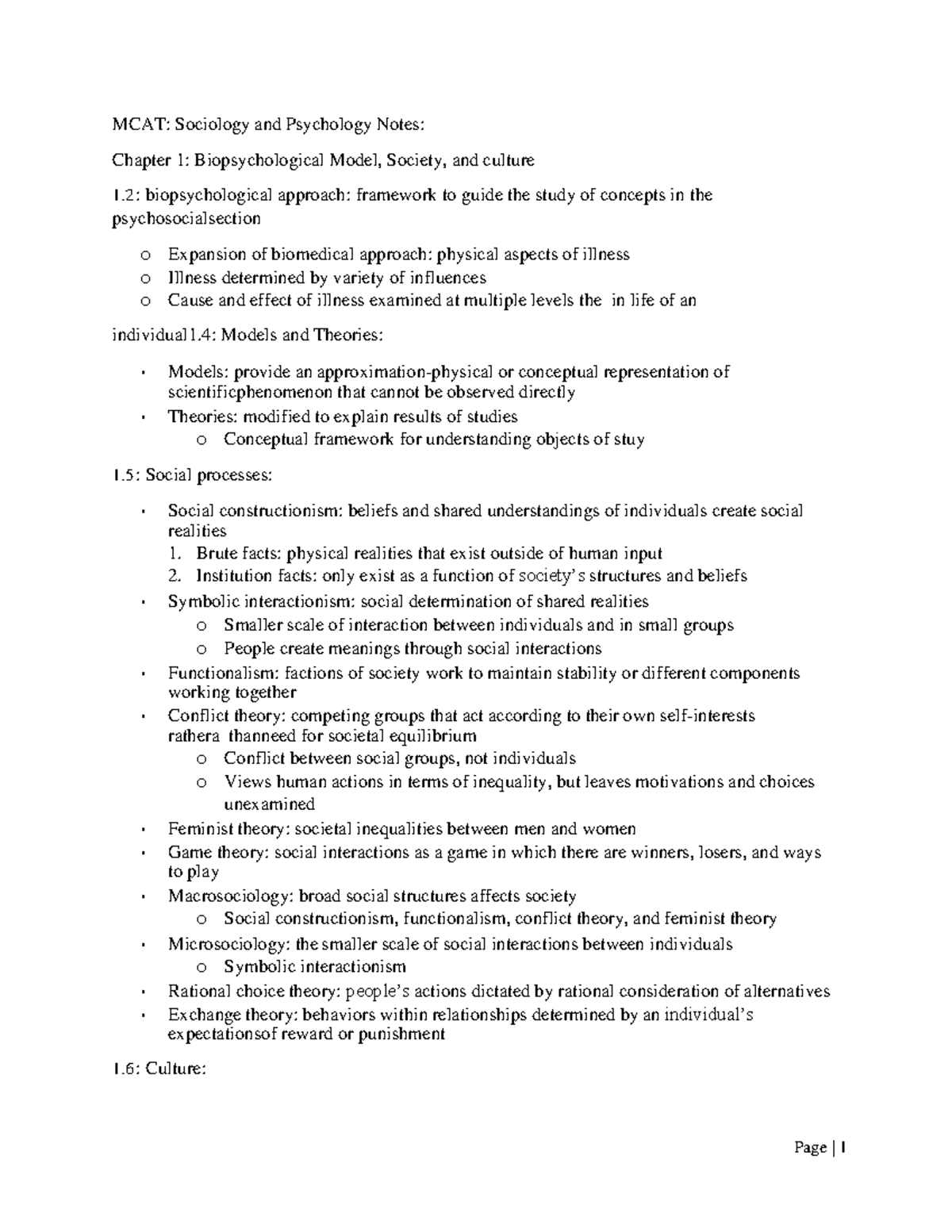 MCAT sociology and psychology notes preparation for exams - MCAT ...